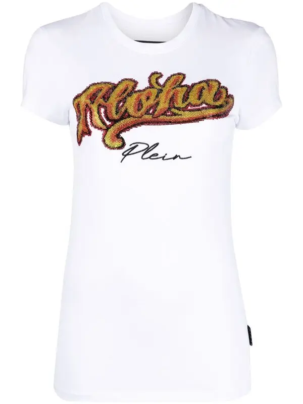 Philipp Plein Hawaii Print T-shirt - White