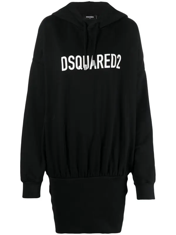 Dsquared2 Logo Print Hooded Dress
