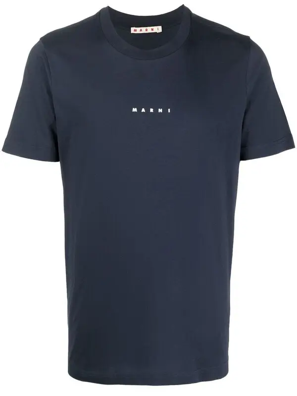 Marni Logo-print Cotton T-shirt - Blue
