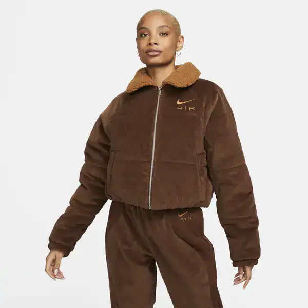NIKE CORDUROY WINTER JACKET コーデュロイ 短丈 Nike Air Therma-Fit Corduroy Winter Jacket In Brown - 20% Off