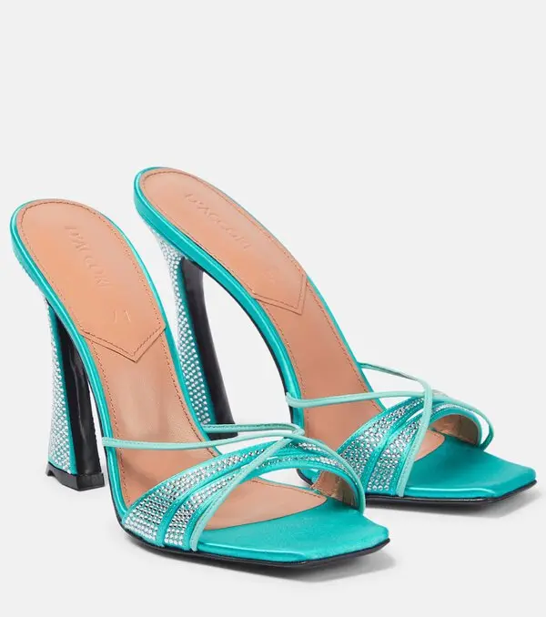 D'ACCORI Lust Embellished Satin Mules