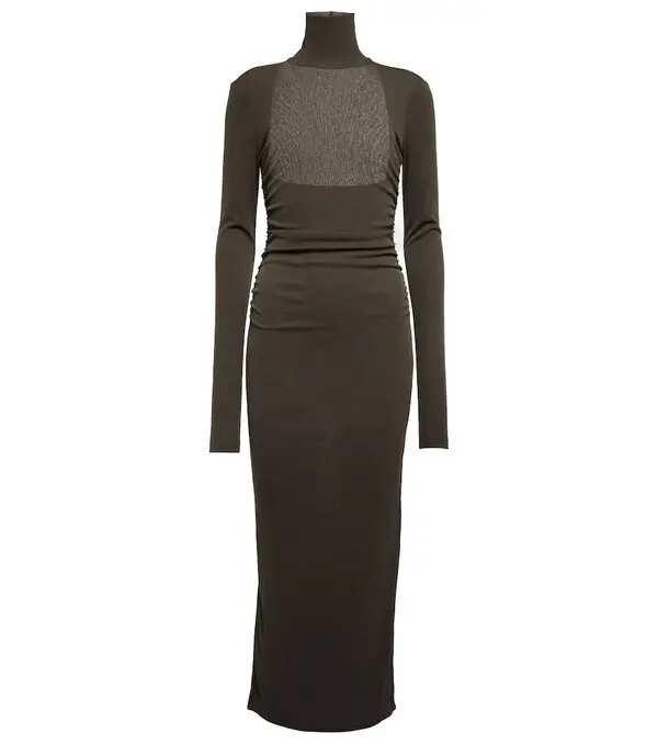 Nanushka Turtleneck Midi Dress - Brown