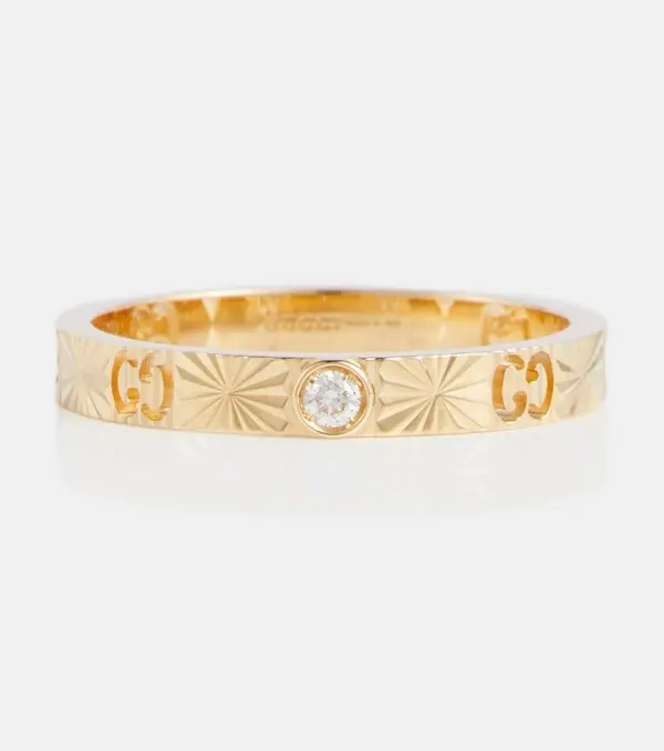 Gucci Icon 18kt Ring With Diamond - Gold