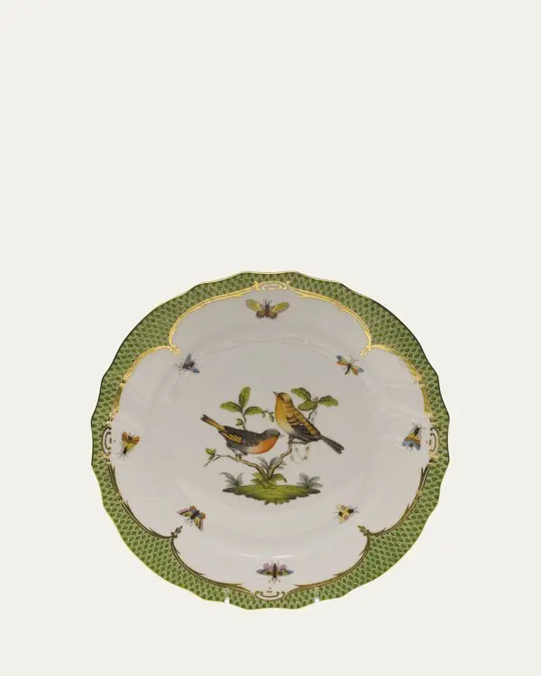 HEREND Rothschild Bird Green Motif 09 Dinner Plate - One-color
