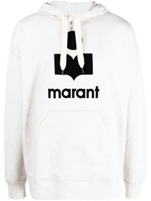 MARANT Miley Logo-print Hoodie - Neutrals