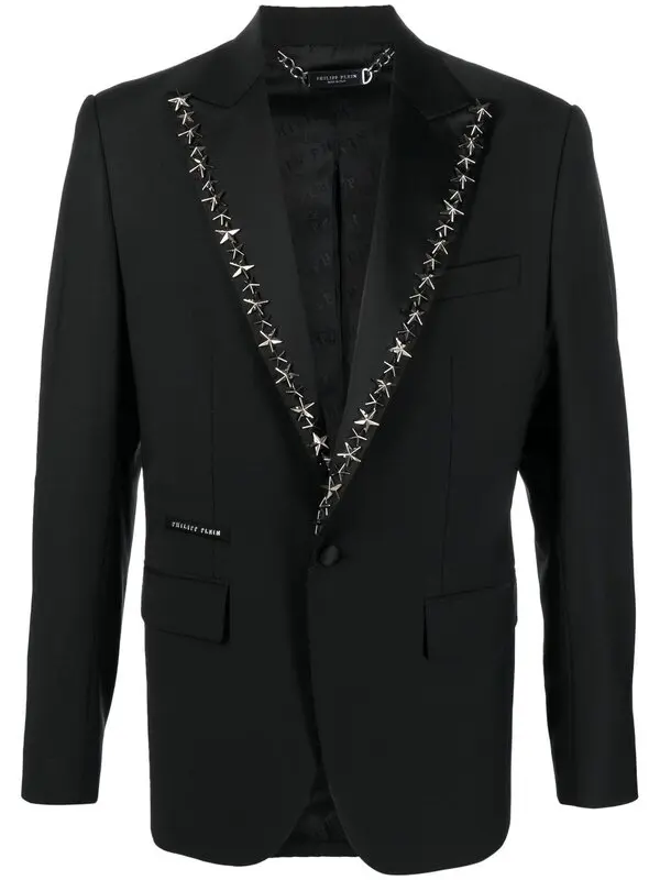 Philipp Plein Star Stud-embellished Single-breasted Blazer