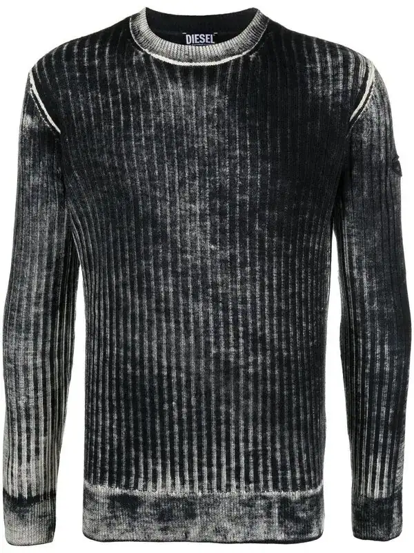 Diesel K-Andelero Ribbed-Knit Jumper - Black | Editorialist