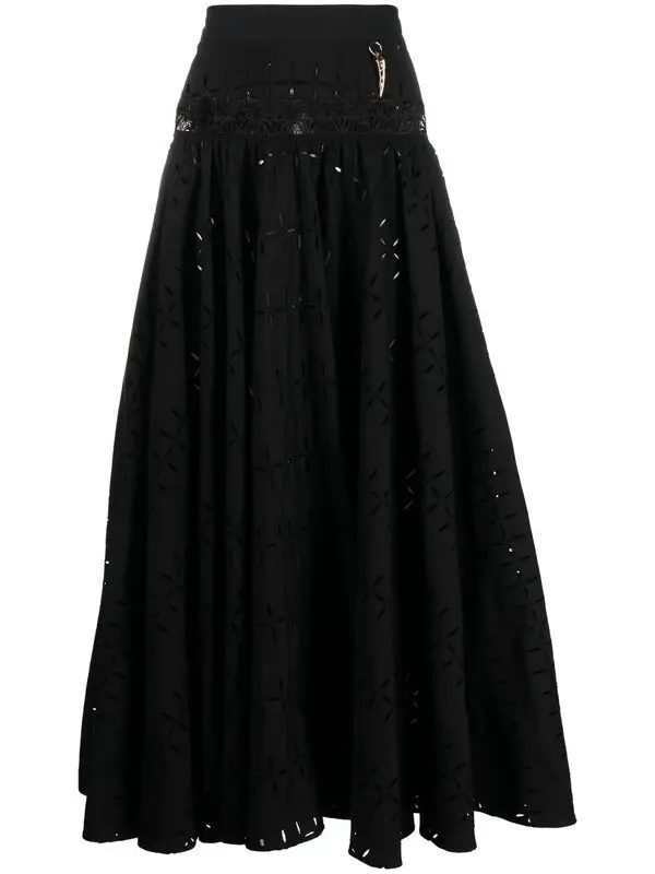 Roberto Cavalli Broderie Anglaise A-line Skirt