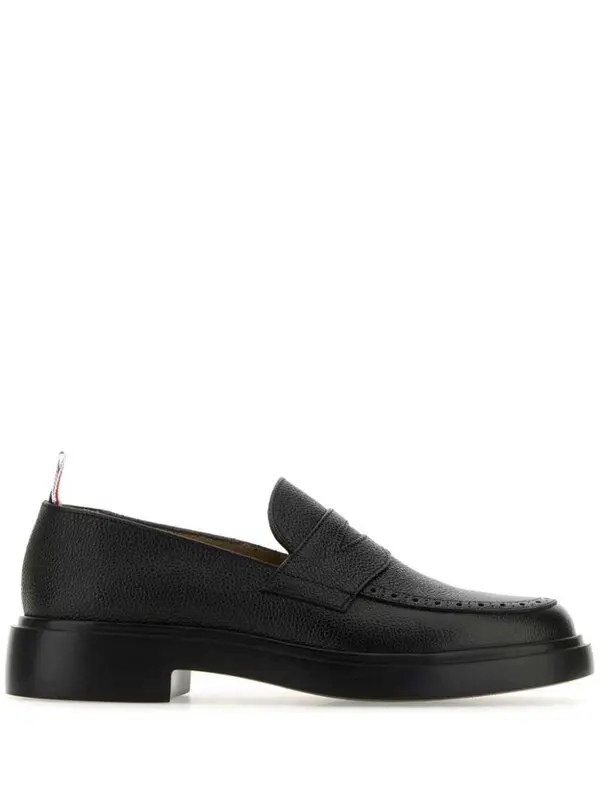 Thom Browne Pebbled Leather Penny Loafers - Black