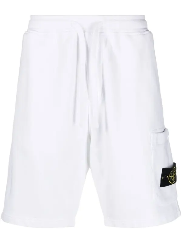 Stone Island Logo-patch Track Shorts - White