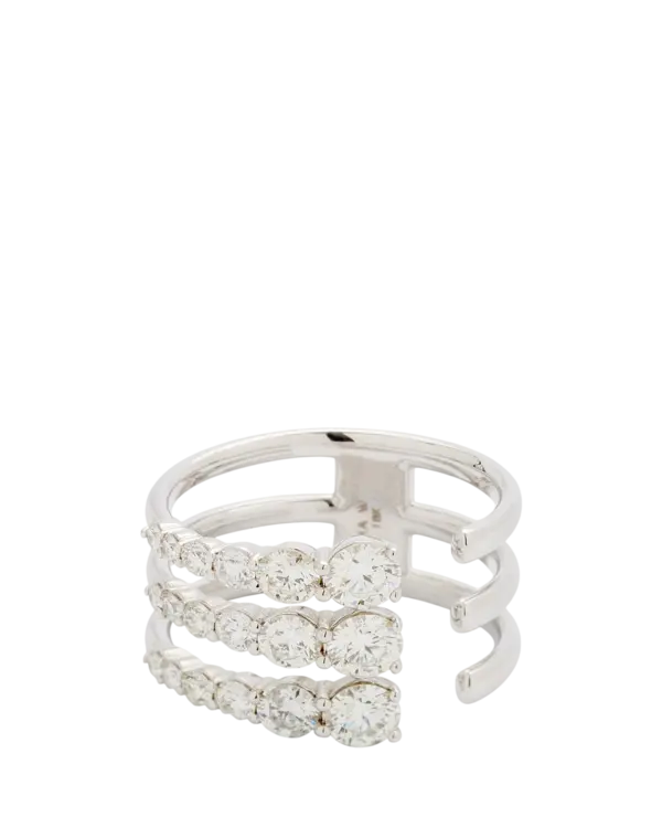 JEMMA WYNNE 18k White Gold Connexion Diamond Triple Band Open Ring