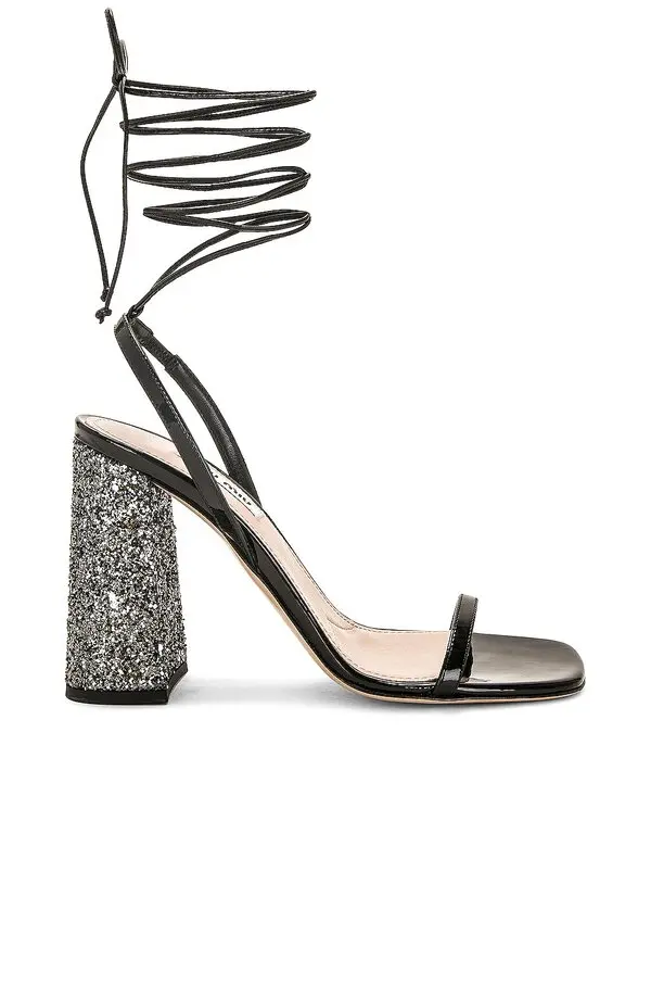 Miu Miu Wrap Around Sandal - Nero & Ardesia