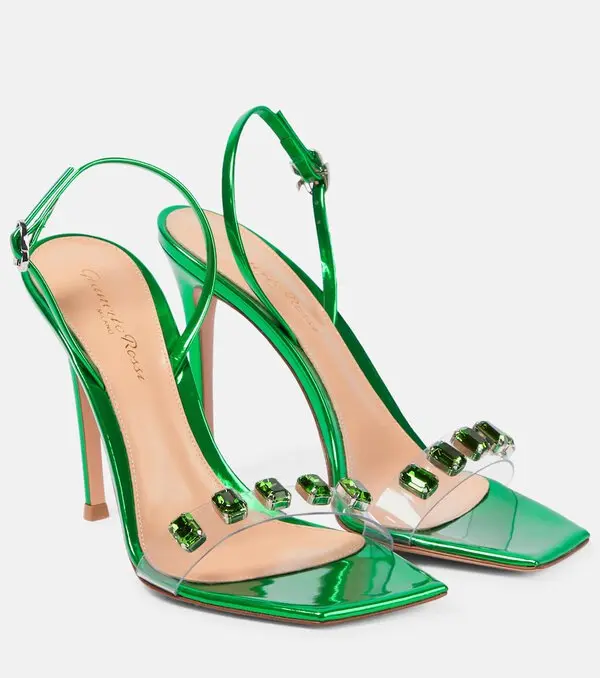 GIANVITO ROSSI Ribbon Candy 105 Leather Sandals