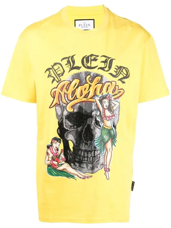 Philipp Plein Hawaii Short-sleeve T-shirt - Yellow
