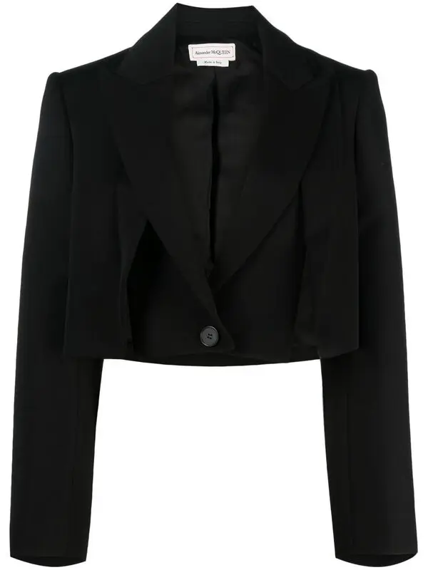 Alexander McQueen Cropped Wool Blazer