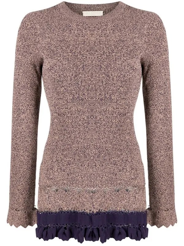 Ulla Johnson Ribbed Jumper With Ruffle Trim