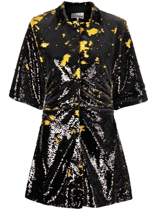 GANNI Paint-splatter Minidress