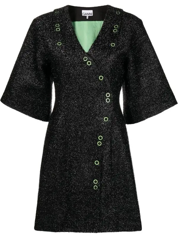 GANNI Sparkle Wrap Minidress