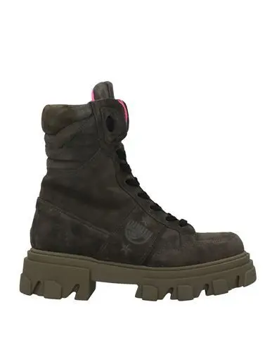 CHIARA FERRAGNI Leather Military Ankle Boots