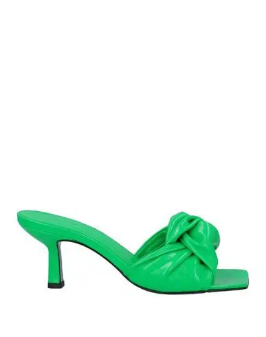 By Far Leather Spool Heel Sandals - Green