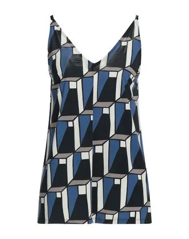 SIYU Geometric Print Stretch Top - Blue