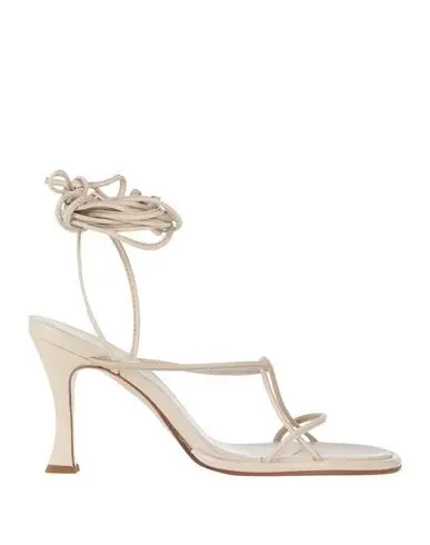 ILIO SMERALDO Leather Lace-up Sandals - Beige