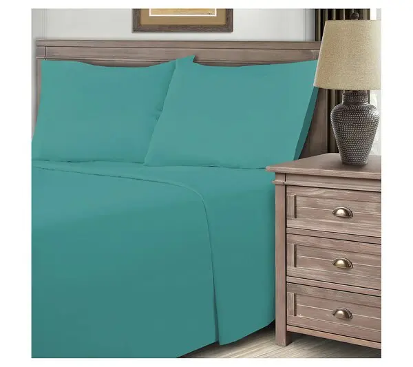 SUPERIOR Solid 600 Thread Count Cotton Blend Sh Et Set, Twin