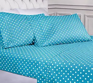 SUPERIOR 600 Thread Count Cotton Blend Polka Do Sheets, Twin