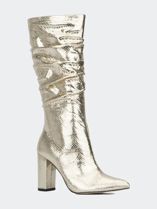NEW YORK & COMPANY Earla Boot - Gold | Editorialist