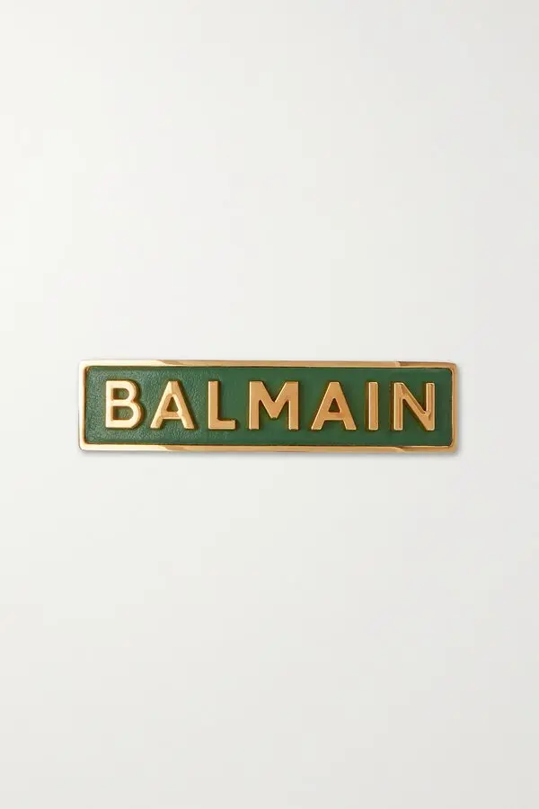 Balmain Medium Leather And Gold-Plated Hair Clip In Colorless - 80% Off ...