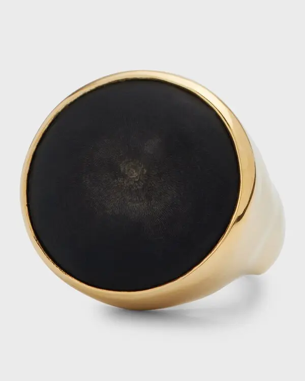 SOKO Wazi Horn Statement Ring - Gold & Black