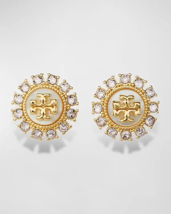 Tory Burch Kira Crystal Stud Earrings - Gold