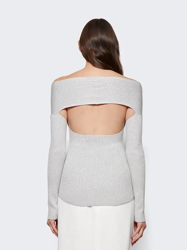 Khaite Salma Off-the-shoulder Top - Chrome