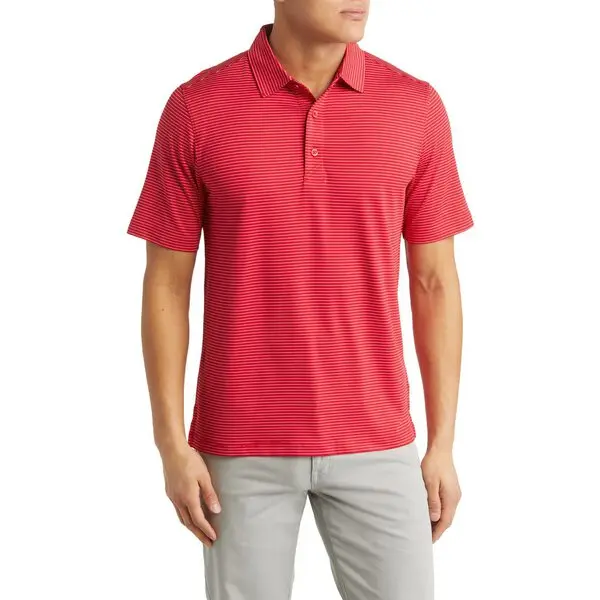 Cutter & Buck Forge Pencil Stripe Polo - Red