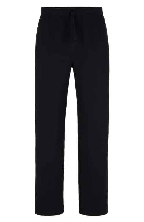 Hugo Boss Waffle Cotton Blend Pajama Pants - Black