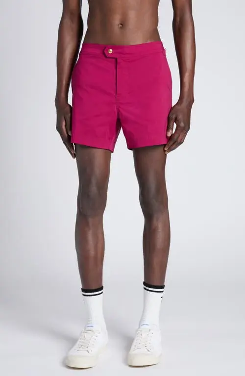 TOM FORD Compact Poplin Swim Trunks - Dp540 Fuschia