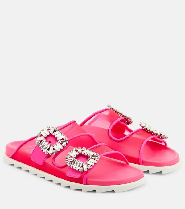 Roger Vivier Slidy Viv Sandals In Pink 30% Off Editorialist