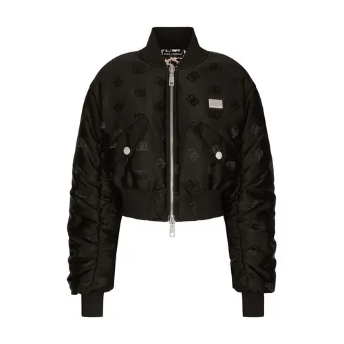 Dolce & Gabbana Technical Jacquard Bomber Jacket With Dg Logo - Black ...