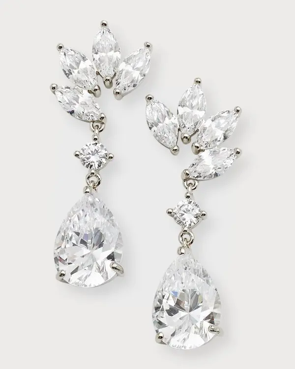 KENNETH JAY LANE Cubic Zirconia Cluster Dangle Earrings