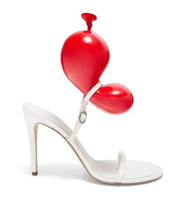 Loewe Leather Balloon Sandals 100 - White | Editorialist