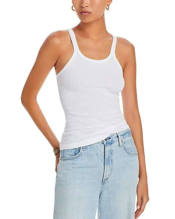 RE/DONE Ribbed Cotton Tank - Optic White