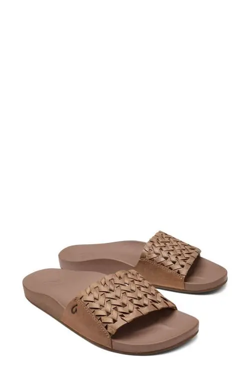Olukai Kamola Slide Sandal - Tan/tan