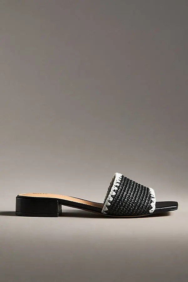 Maeve Coralie Mule Slide Sandals - Off-black