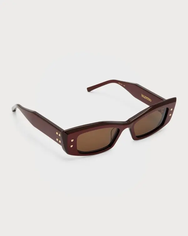 Valentino Garavani Quattro Cat-eye Sunglasses - Bordeaux Yellow Gold