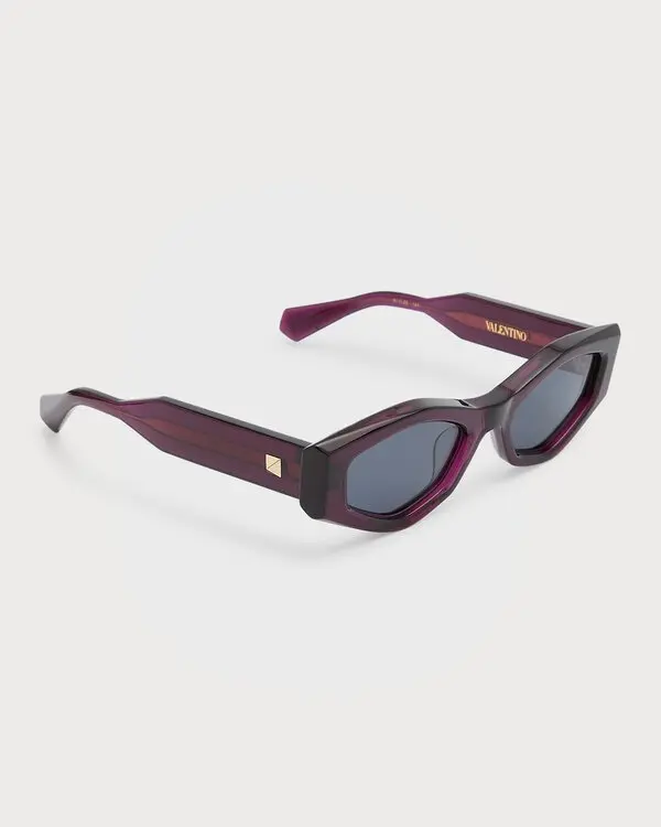 Valentino Garavani Tre Cat-eye Sunglasses - Crystal Purple