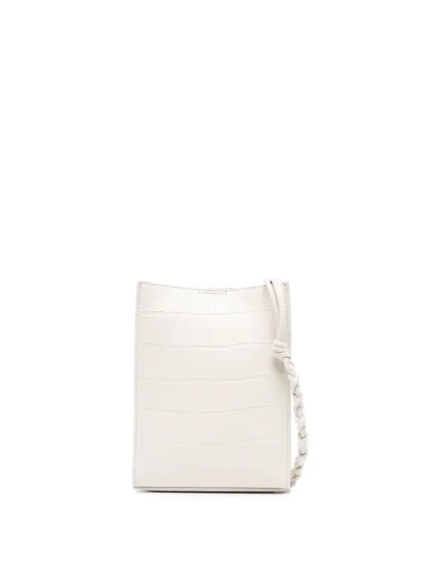 JIL SANDER Crocodile-effect Leather Satchel - Neutrals