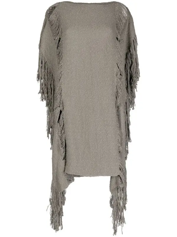 Voz Lace Fringe-detail Tunic - Brown