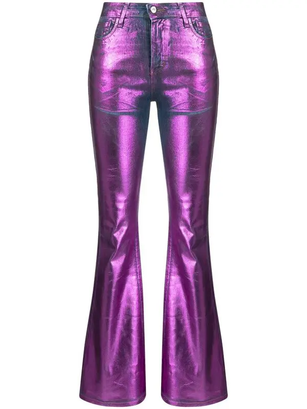 MADISON.MAISON Metallic-effect Laminated Jeans - Pink