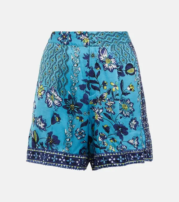 Poupette St Barth Isabelle Floral Print Shorts - Blue