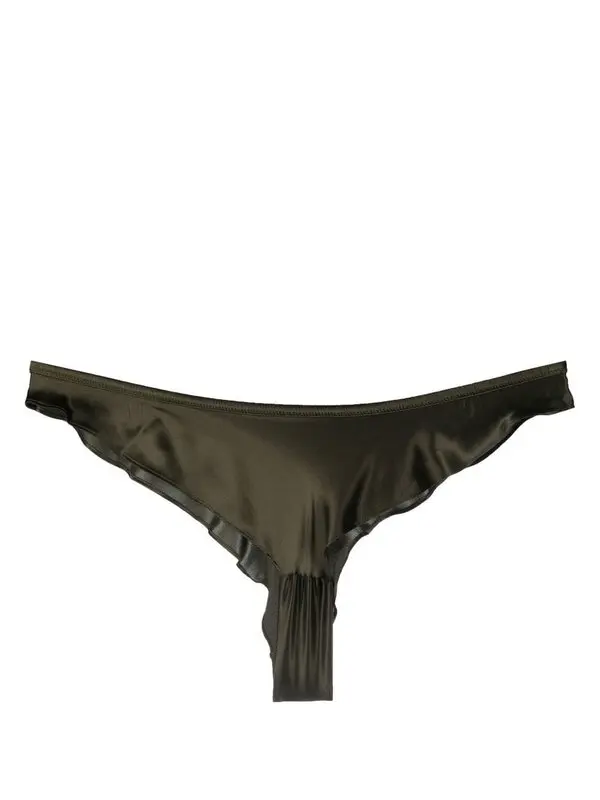 MAISON CLOSE Flared Satin-finish Briefs - Green